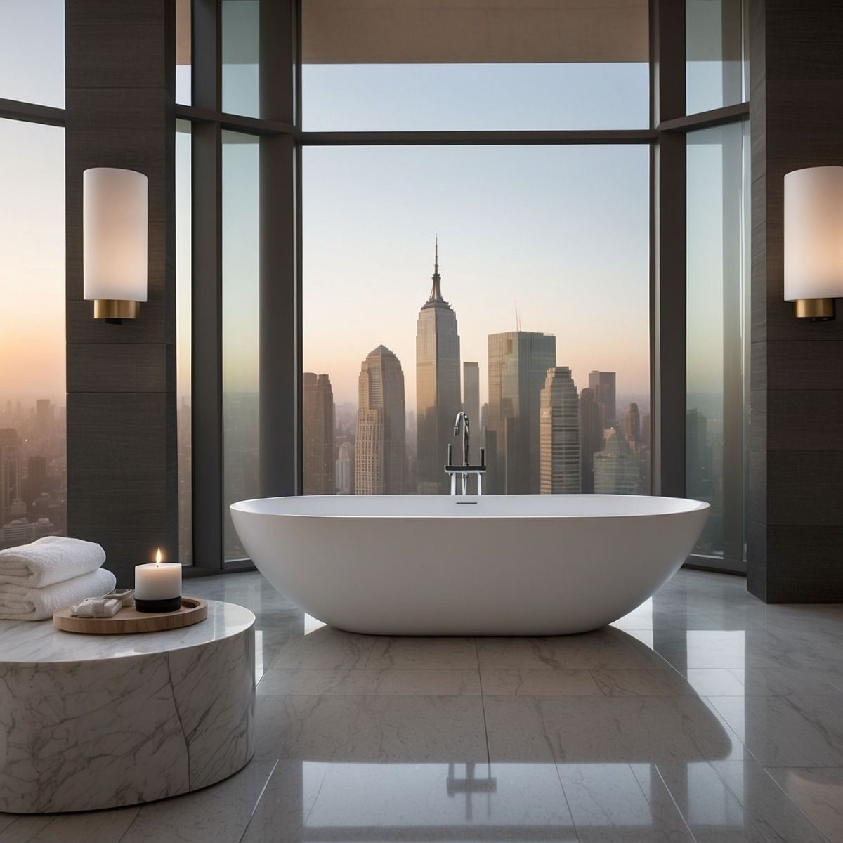 Casares Matt White Freestanding Stone Bath 1800mm