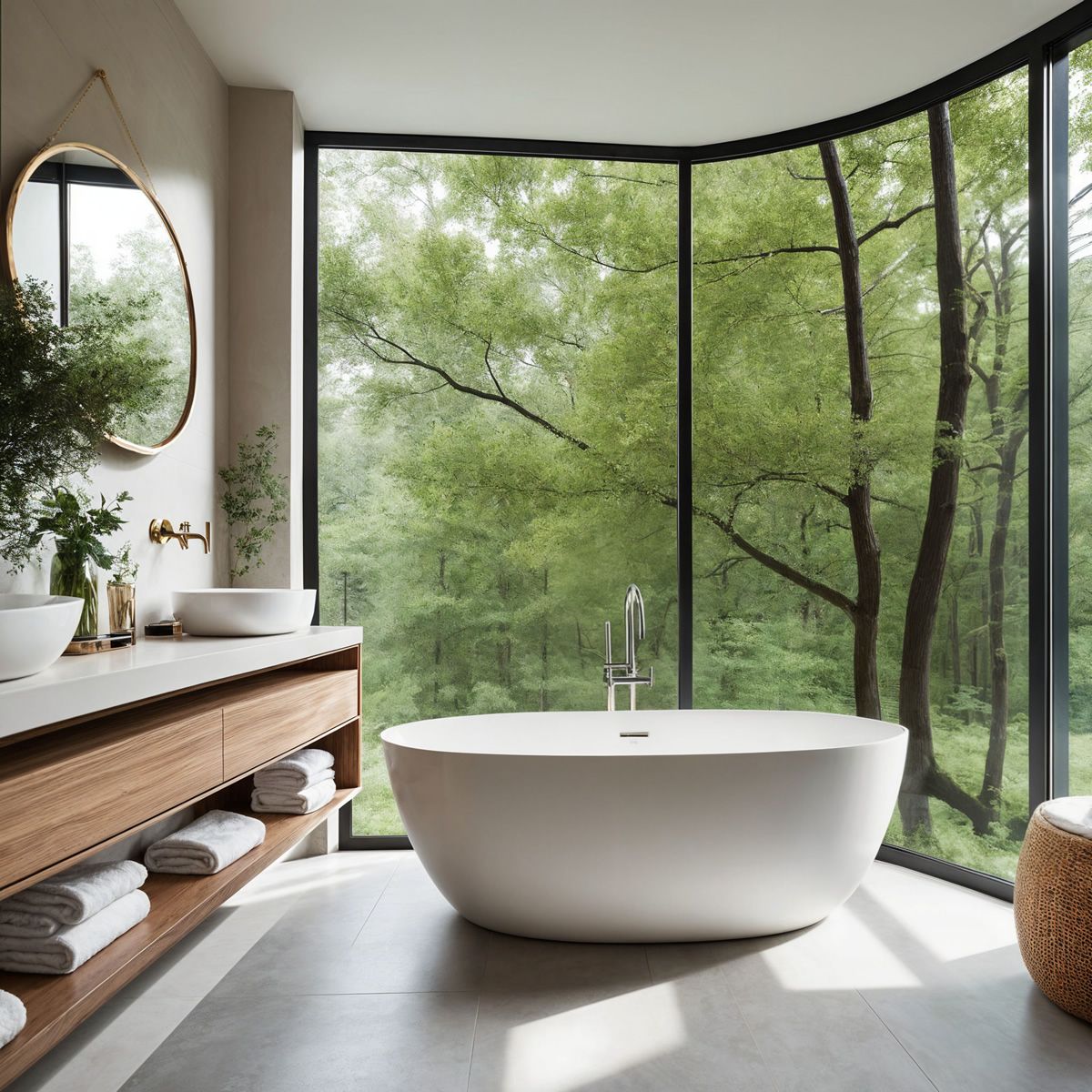 Casares Matt White With Gloss Freestanding Stone Bath 1800mm