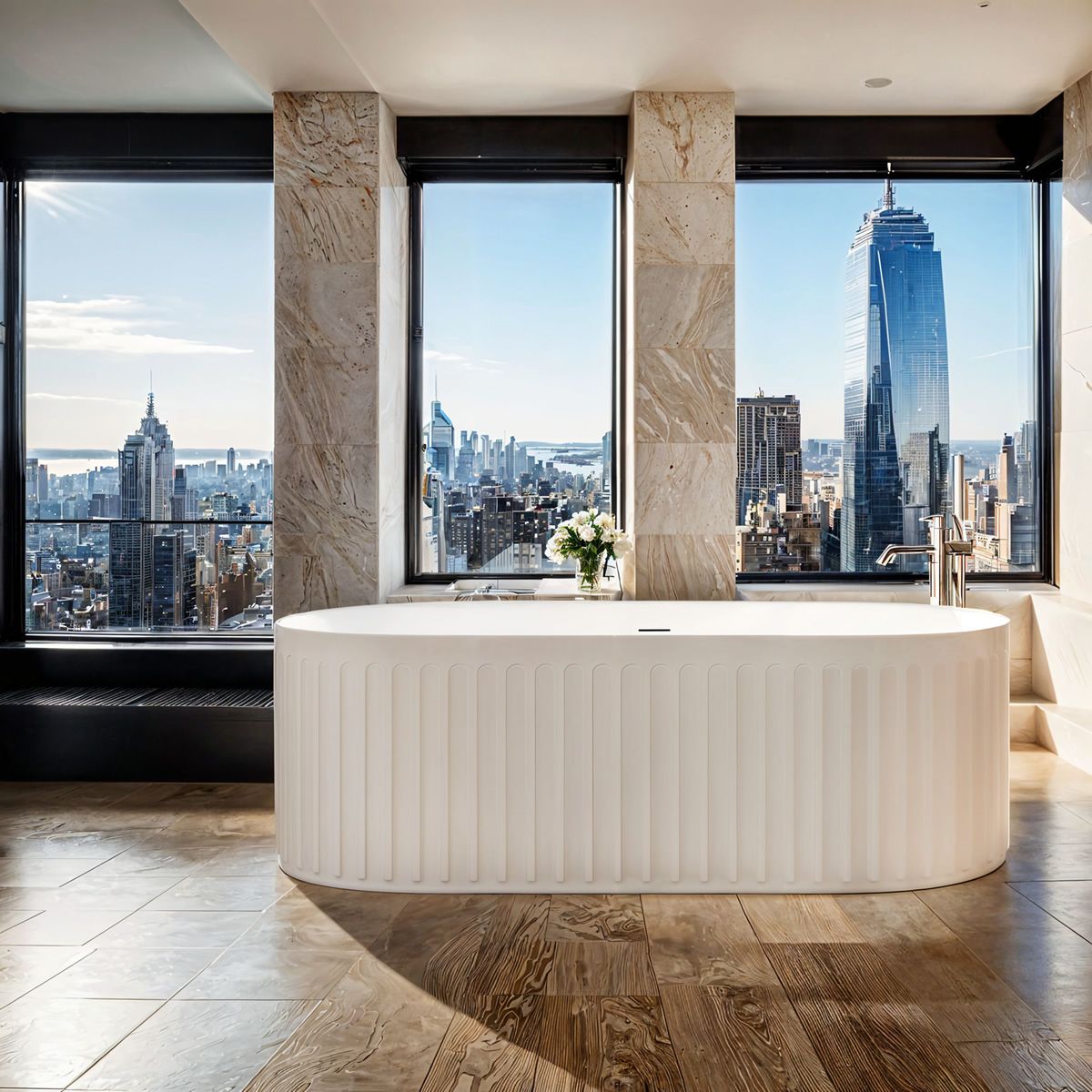 Valencia Matt White Freestanding Stone Bath 1700mm