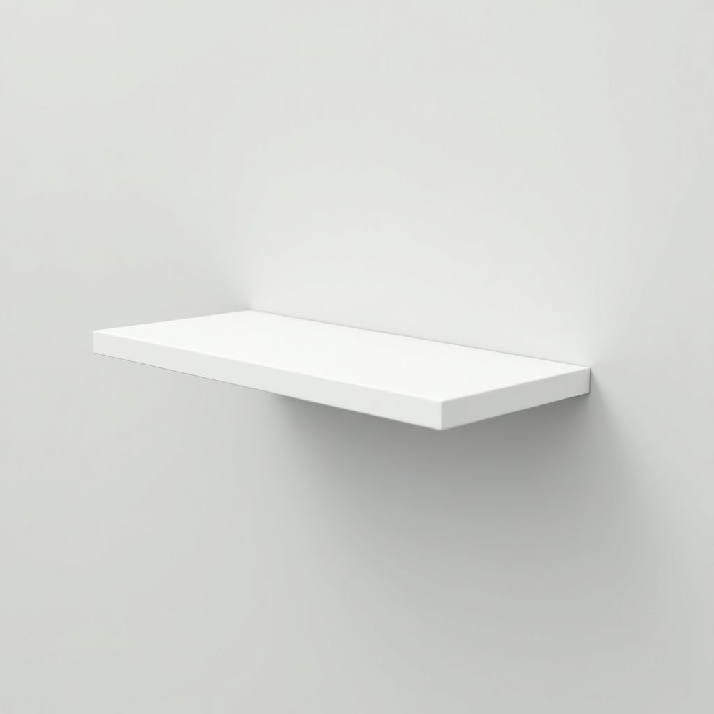 Matt White Stone Flat Bathroom Shelf 500mm